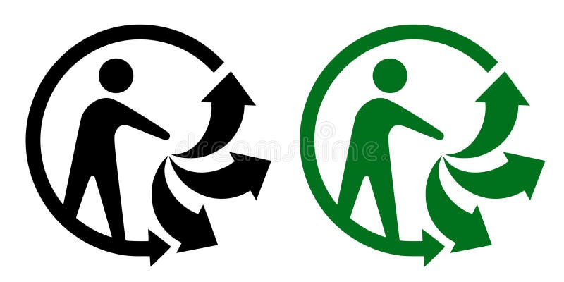 Triman Sign, Triman Recycling Icon Set Stock Vector - Illustration of ...