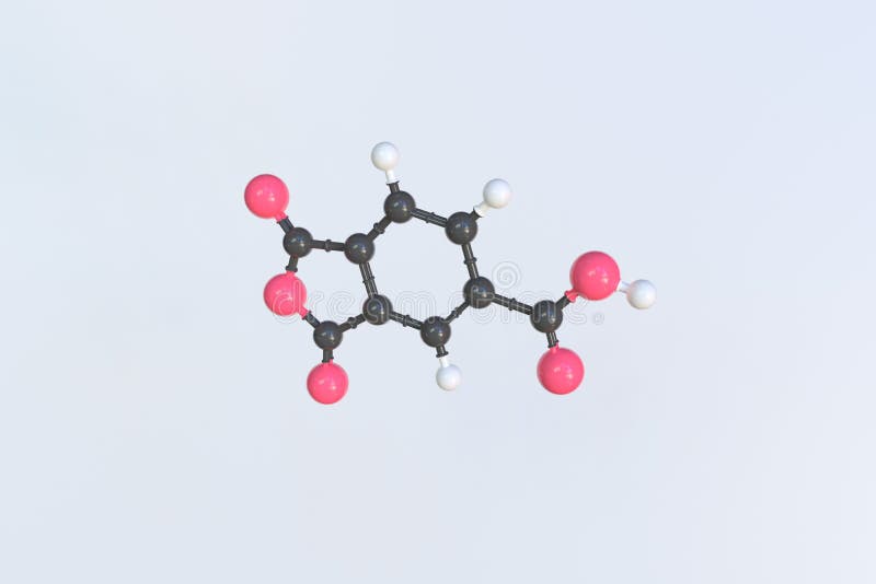 Trimellitic Anhydride Molecule Made with Balls, Scientific Molecular ...