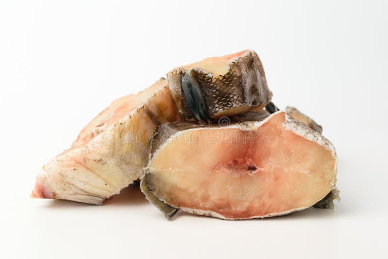 Cod Fish on a White Background Stock Photo - Image of grocery, frozen ...