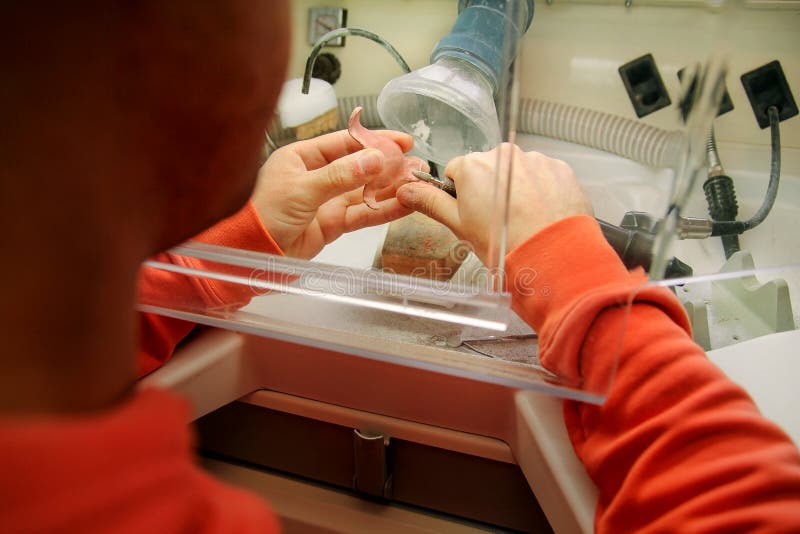 Trimming with Micro Motor Shellac Base Plates Stock Photo - Image of ...