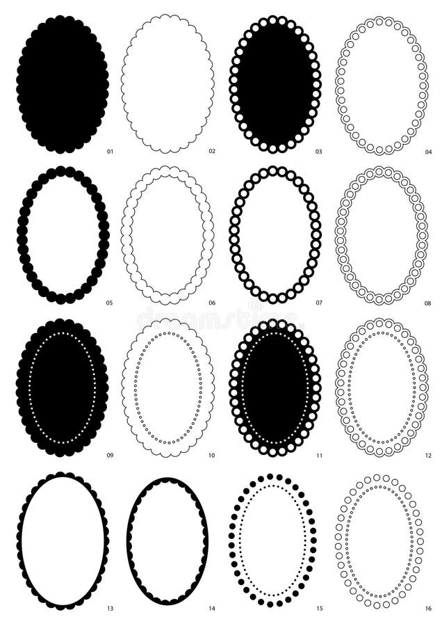 Vectorised Scalloped Oval Shapes Stock Vector - Illustration of ...
