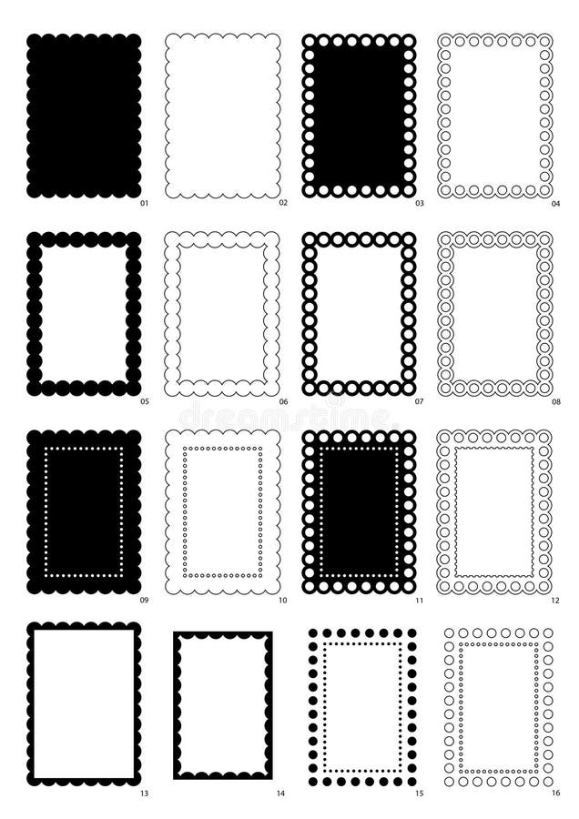 Vectorised Scalloped Rectangle Shapes. Ratio 2:3 Stock Vector ...
