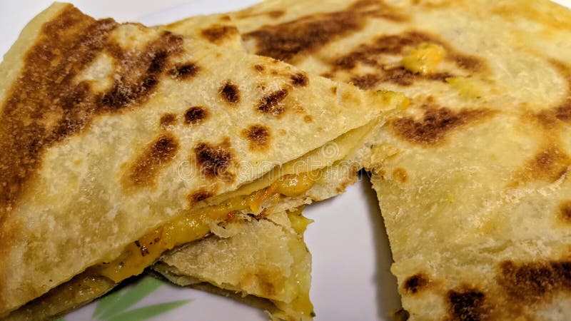 Trini style pepper roti stock photo. Image of breakfast - 292351792
