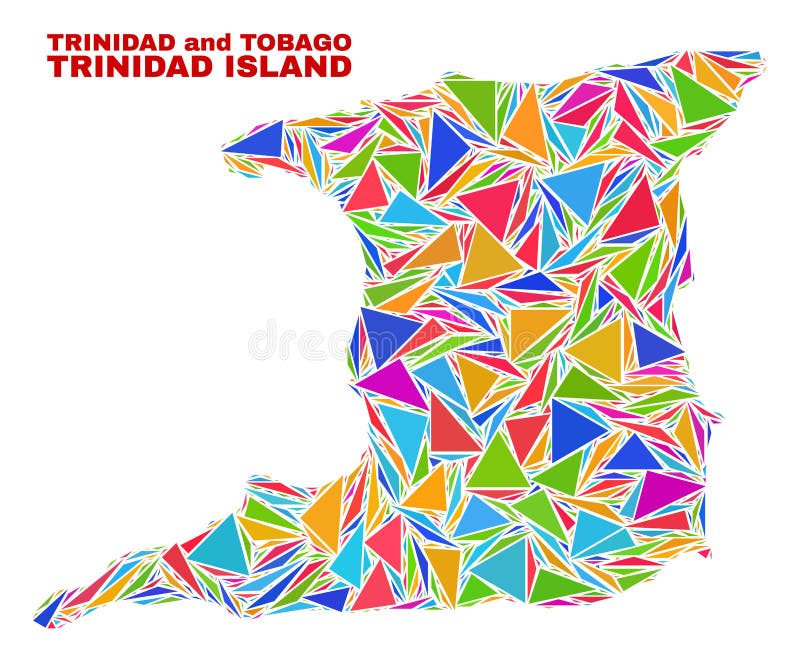 Trinidad Island Map - Mosaic of Color Triangles Stock Vector ...