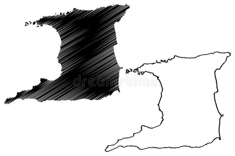 Trinidad Island Republic of Trinidad and Tobago Map Vector Illustration ... Trinidad Island Republic of Trinidad and Tobago Map Vector Illustration ...