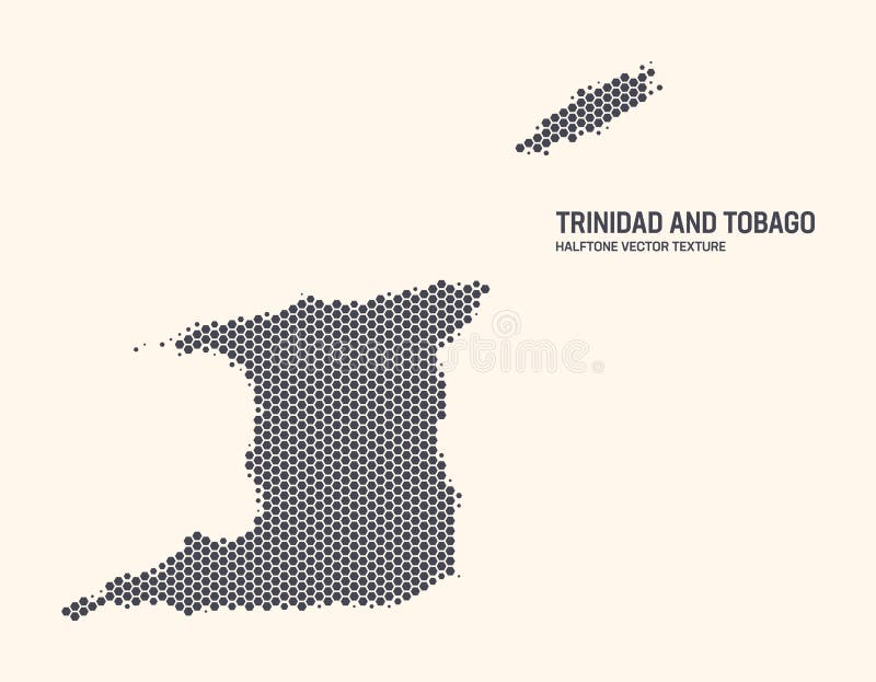 Trinidad and Tobago Map Vector Hexagonal Half Tone Pattern Isolate on ...