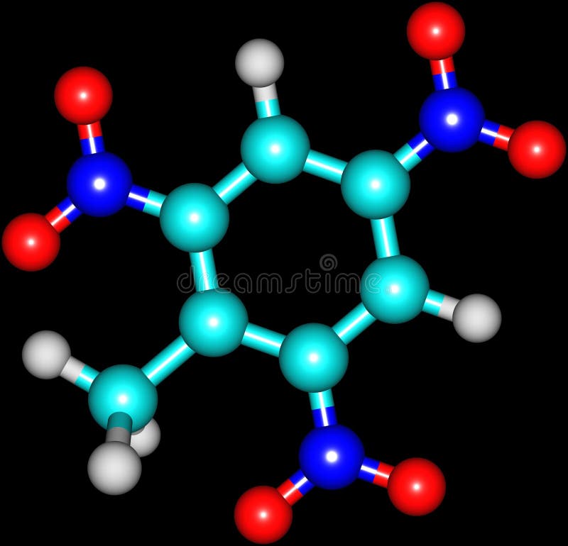 Trinitrotoluene (TNT) Explosive Molecule Stock Illustration ...
