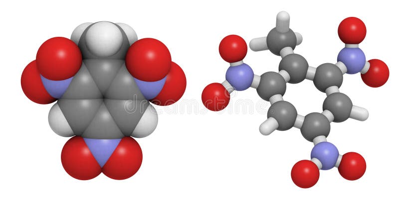 Chemical Structure of Trinitrotoluene (TNT) Stock Illustration ...