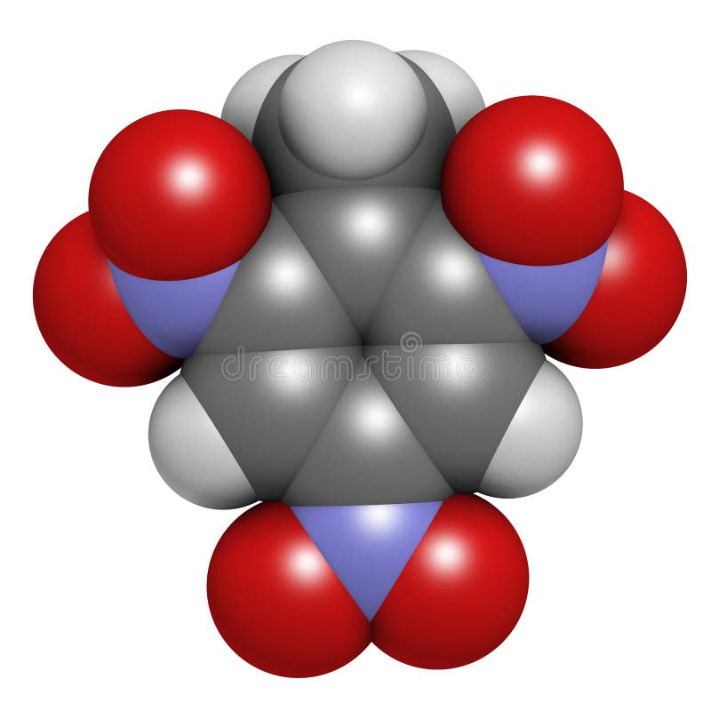 Trinitrotoluene (TNT) Explosive Molecule Stock Illustration ...