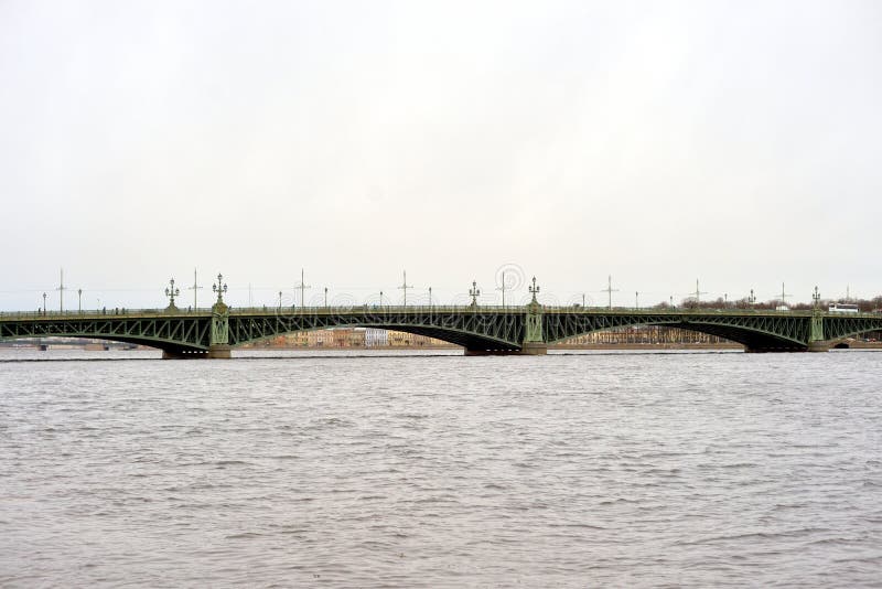 Trinity Bridge and Neva River. Stock Photo - Image of river, leningrad ...
