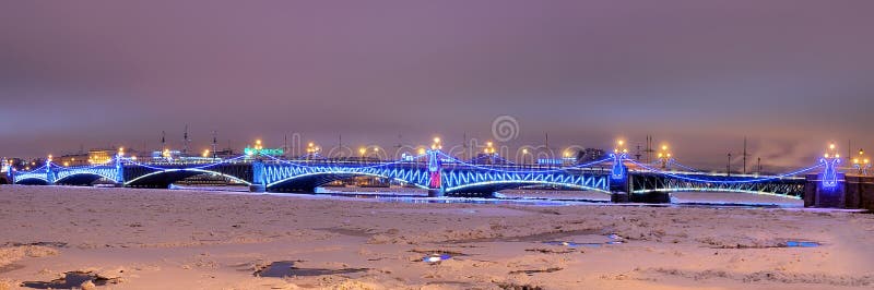 Trinity Bridge in Petersburg, Russia Editorial Stock Photo - Image of ...