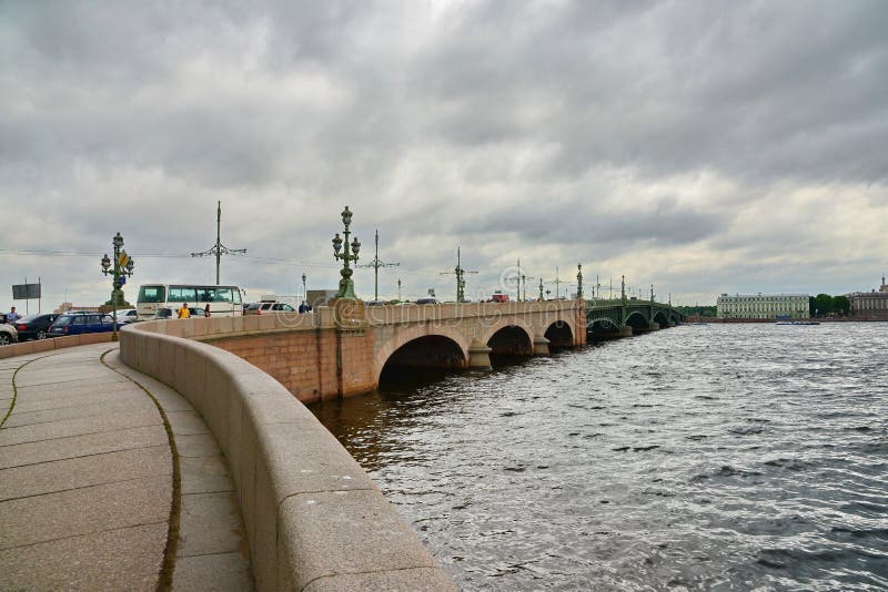 Trinity Bridge and the River Neva Stock Image - Image of neva, summer ...