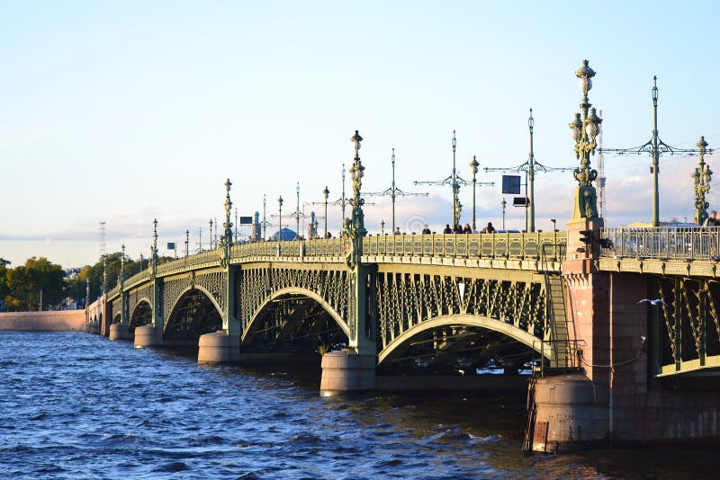 Trinity Bridge in St. Petersburg Stock Image - Image of trinity, europe ...