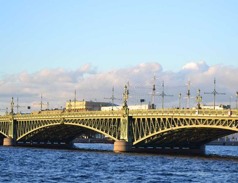 Trinity Bridge in St.Petersburg Stock Photo - Image of petersburg ...