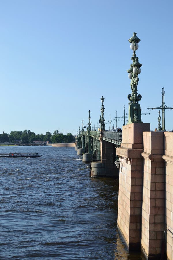 Trinity Bridge in St.Petersburg Stock Image - Image of cityview, city ...