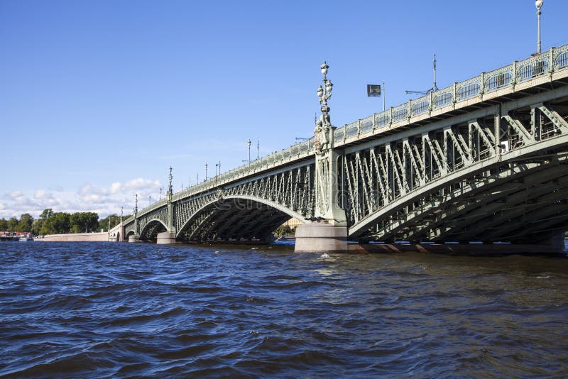 Trinity Bridge in St. Petersburg, Russia Stock Image - Image of ...