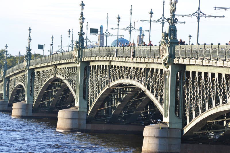 Trinity Bridge in St.Petersburg Stock Image - Image of destination ...