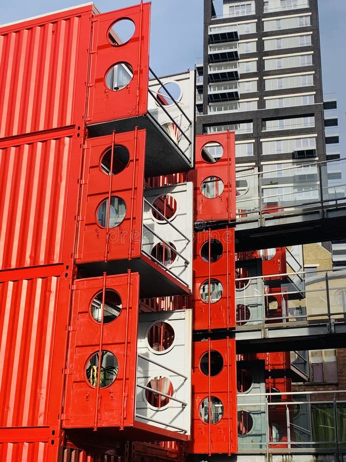 Red Ship Containers Recycled into Artist Studios in Trinity Buoy Wharf ...