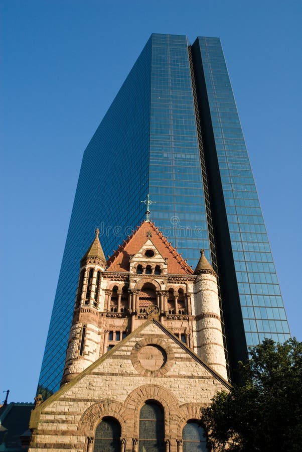 Trinity Church and the John Hancock Tower Editorial Photography - Image ...
