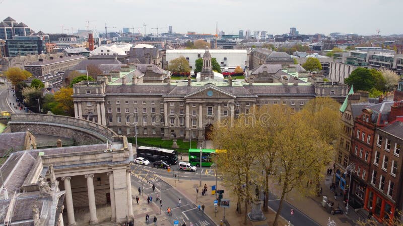 Trinity College in Dublin from Above - Aerial View Stock Image - Image ...