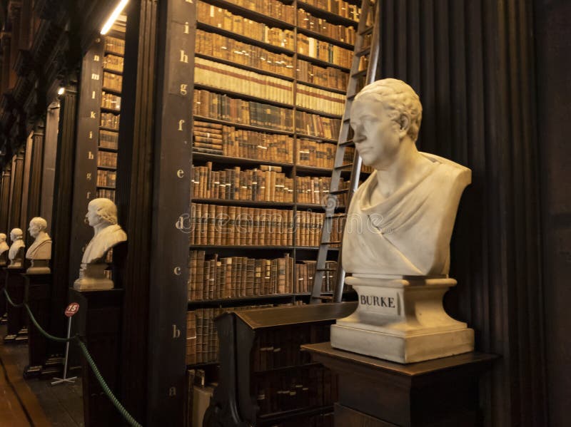 Trinity College Library Bust of Burke Editorial Stock Image - Image of ...