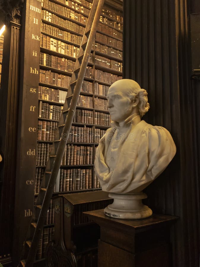 Trinity College Library Bust of Lloyd Editorial Stock Image - Image of ...