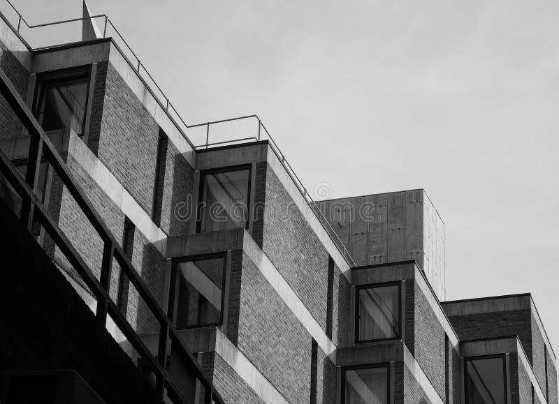 Trinity College Wolfson Building in Cambridge in Black and White Stock ...