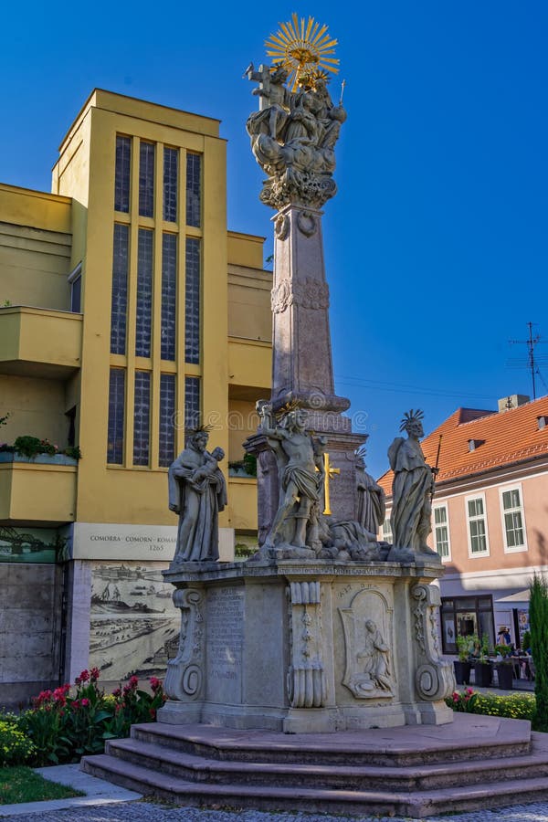 Trinity Column in the Centre of Komarno Stock Photo - Image of slovakia ...