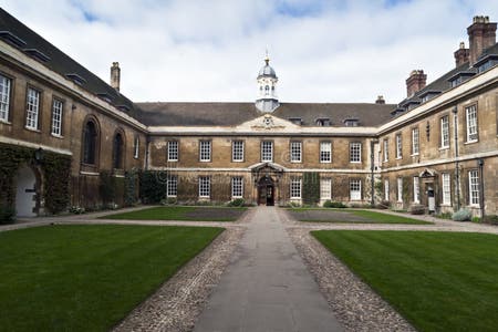 Trinity Hall College Cambridge University Stock Photo - Image of king ...