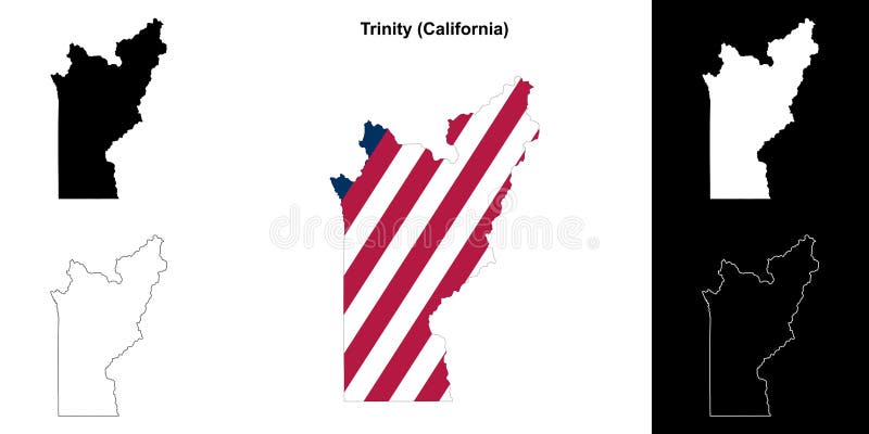 Trinity outline map stock vector. Illustration of california - 323840676