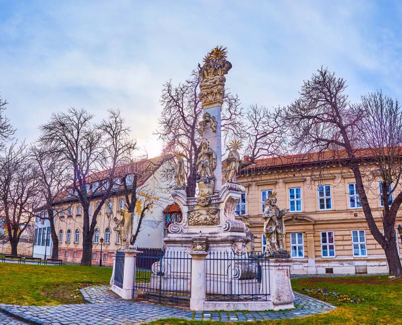Trinity Statue in Obuda, Located on Szentlelek Ter Square, Budapest ...