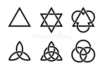 Trinity Symbols, Formed by Triangles, Triquetras, and Circles Stock ...