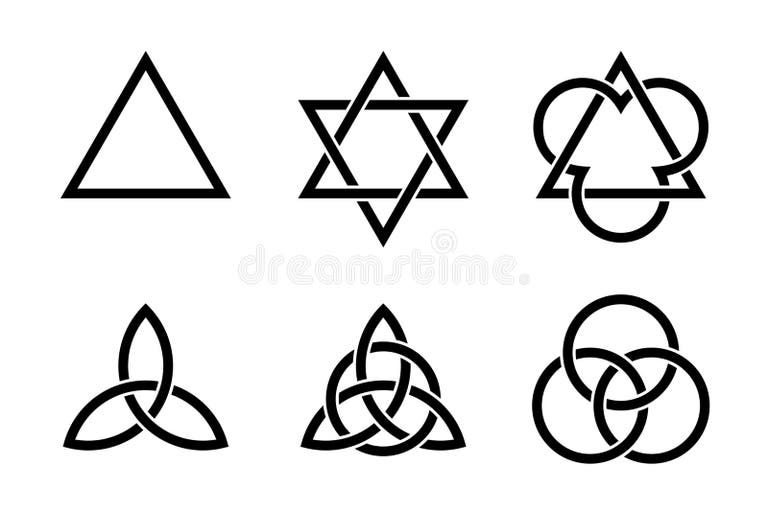 Trinity Symbols, Formed by Triangles, Triquetras, and Circles Stock ...