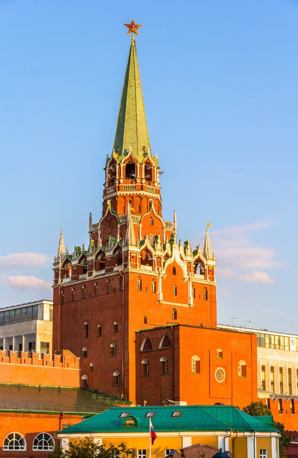 Trinity Tower of Moscow Kremlin Stock Photo - Image of landmark ...
