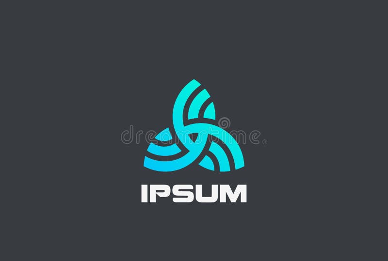 Trinity Triangle Logo Triple Looped Infinity Linear Outline Shape ...