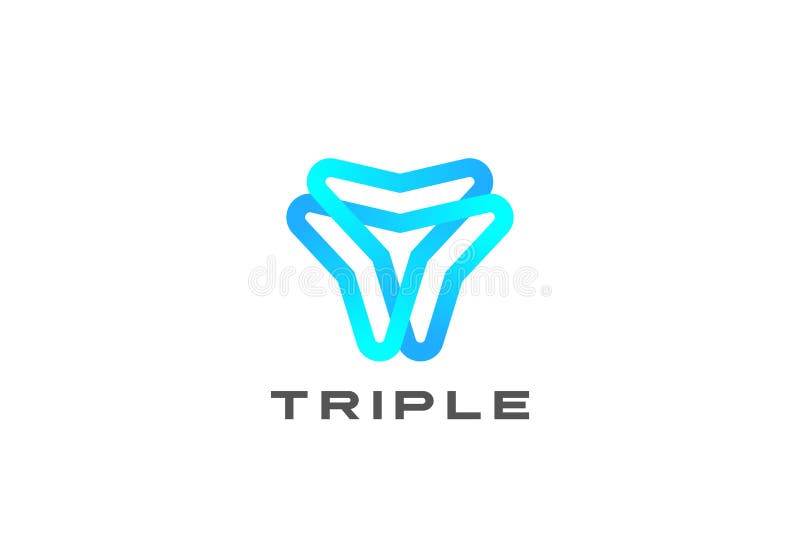 Triple Infinity Symbol, Lines in a Wavy-like Manner and in a Loop Stock ...