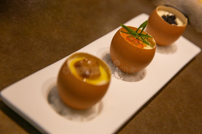 Trio of Chawan mushi stock photo. Image of gras, eggs - 294815250