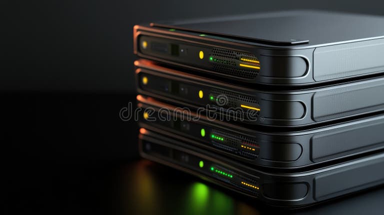 Trio of Computers, a Stacked Display of Modern Technology in Varying ...