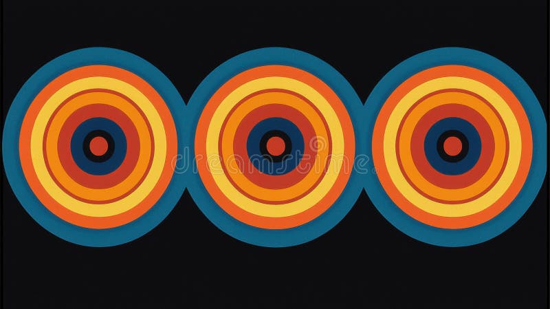 A Trio of Concentric Circles, Each Filled with a Different Color, Set ...