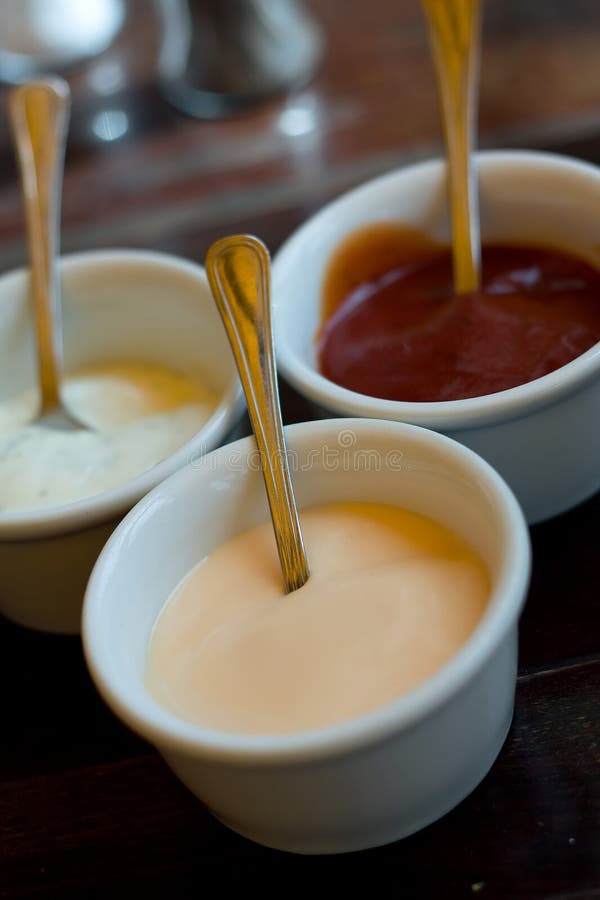Trio of dips stock photo. Image of appetizer, mayo, meal - 5665650