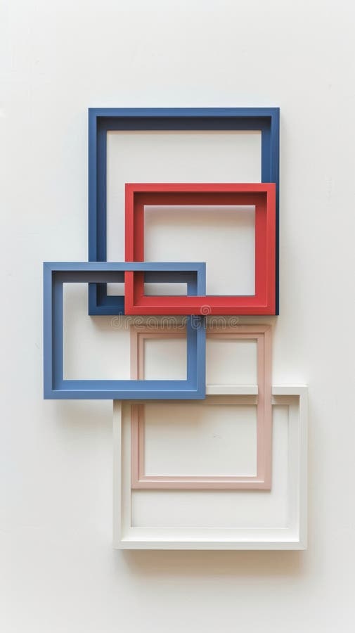 A Trio of Frames with Overlapping Rectangles in Contrasting Colors ...