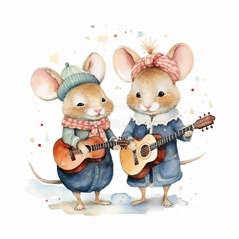 Three Mice Playing Violin stock photo. Image of string - 313167574
