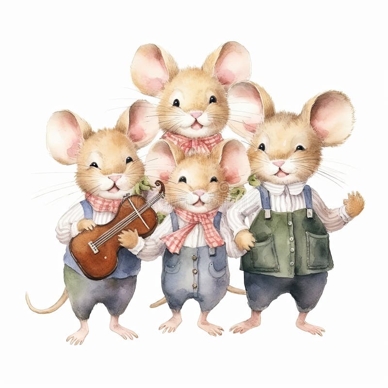 Three Mice Playing Violin stock photo. Image of mammals - 313171080