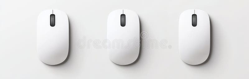 A Trio of Modern White Computer Mice, Each with a Sleek and ...