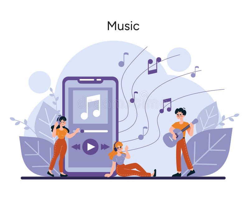 A Trio of Musicians with a Smartphone Interface As a Backdrop Captures ...