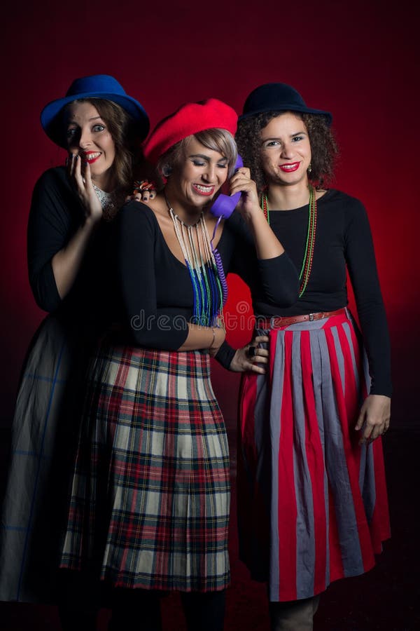 Trio of singers having fun stock photo. Image of jewelry - 178935066