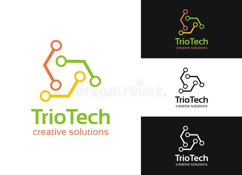 Trio Tech stock vector. Illustration of template, vector - 22596051