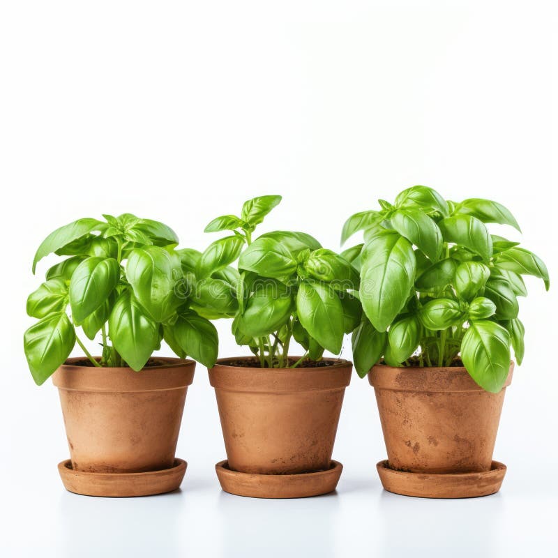 Colorized Soft-focus Basil Plants: Vibrant Potted Greenery for Your ...