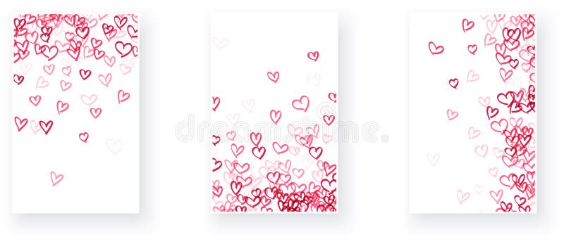 Trio of Vertical Vector Cards, Each Adorned with a Gradient of Sketched ...