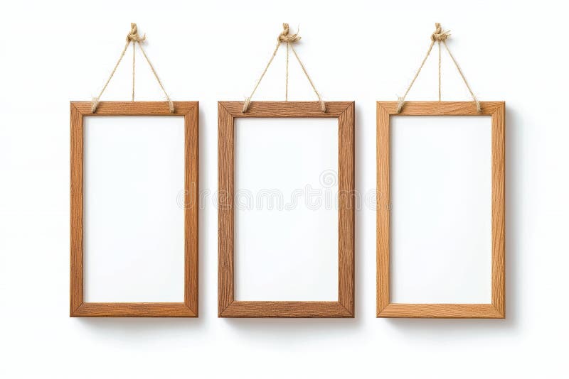 A Trio of Wooden Frames Hung Vertically by a Single String, Creative ...